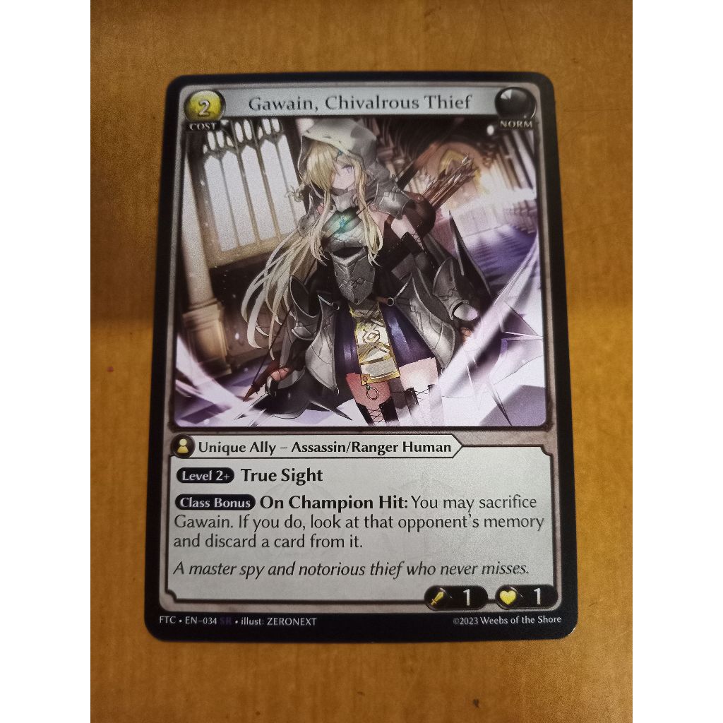 GA Gawain, Chivalrous Thief SR Fractured Crown FTC Grand Archive ...