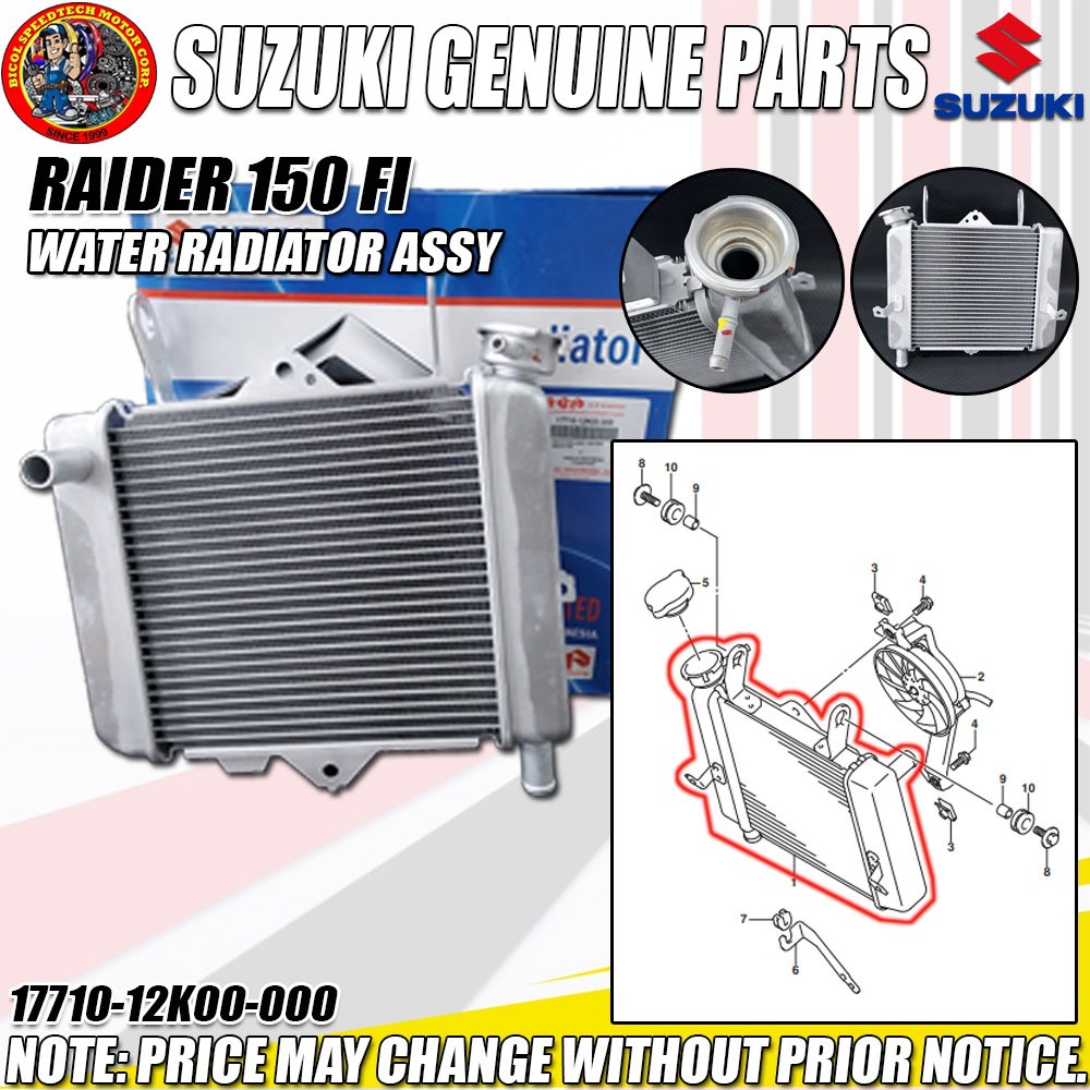 RAIDER 150 FI WATER RADIATOR ASSY (SGP) (Genuine: 17710-12K00-000 ...