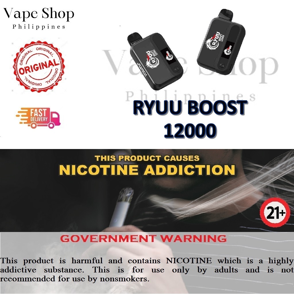 Ryuu Boost 12000 Disposable Rechargeable Powered by Black Elite ...