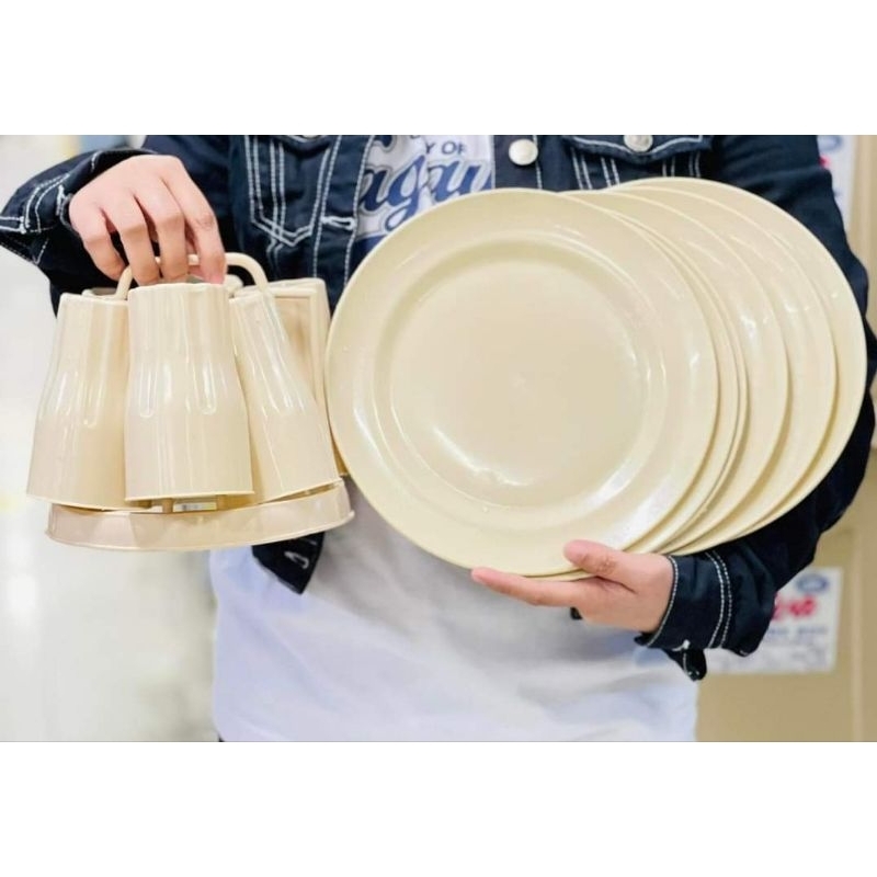 13pcs Plato Baso Set 6pcs Cup 6pcs Plate plus 1pc Cup Holder | Shopee ...
