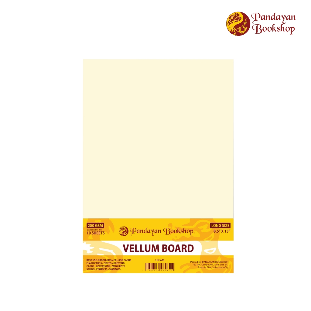 Pandayan Vellum Board Cream 200GSM 10s | Shopee Philippines