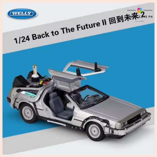 Back To The Future Part II Delorean Die-Cast Toy Scale 1:24 1/24 Die ...