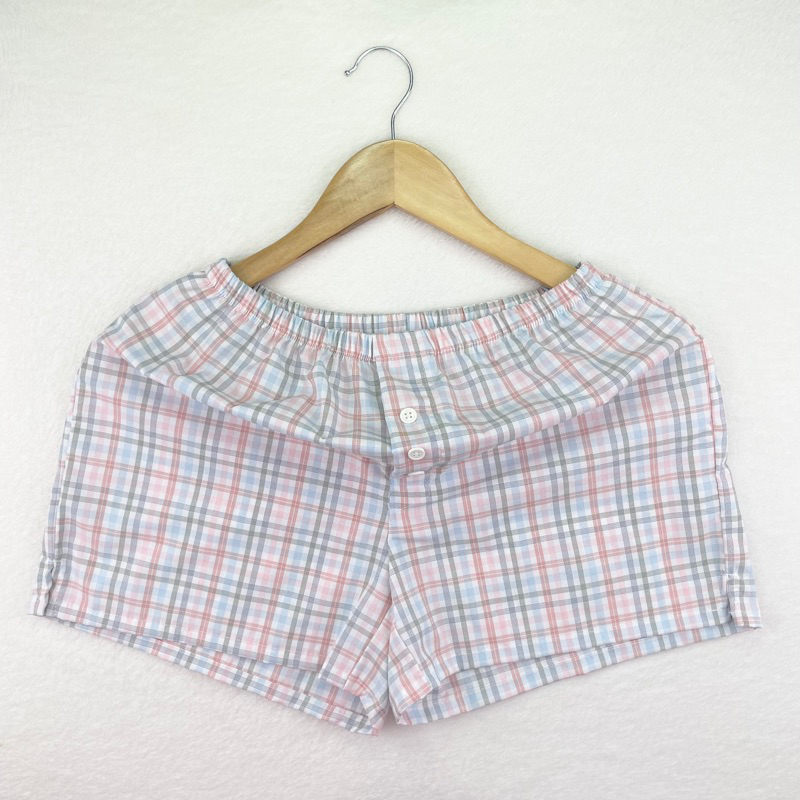 Checkered / Plaid / Mixed Prints Vented-Hem Boxer Shorts | Sleepwear ...