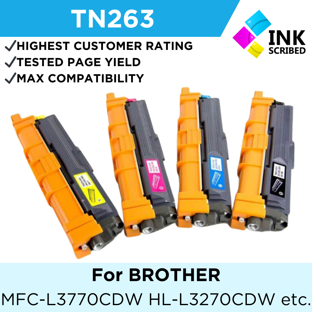 INKSCRIBED TN263 TN-263 Compatible Toner Cartridge for Brother HL ...