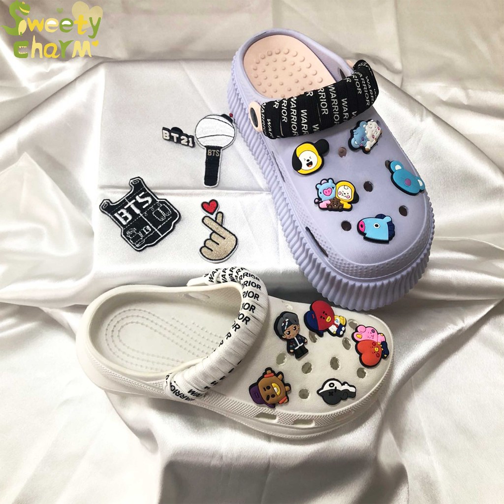 BTS BT21 Korean Kpop Crocs Shoe Jibbitz Shoe Decoration High Quality ...