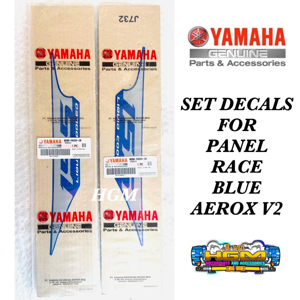 DECALS FOR RACE BLUE AEROX V2 YAMAHA GENUINE PARTS | BDM-F839 | Shopee ...