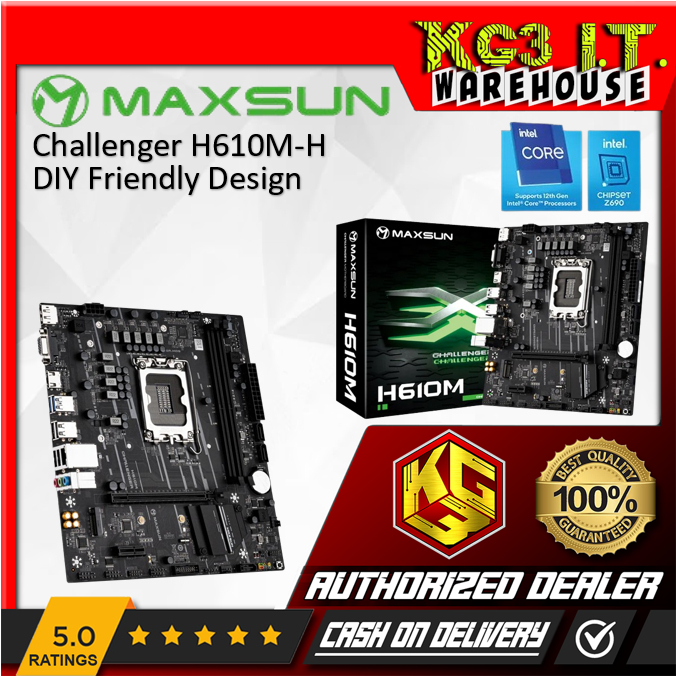 MAXSUN Motherboard Challenger H610M SATA 3.0 M.2 Support Intel 12th 12100 12400 Generation ...