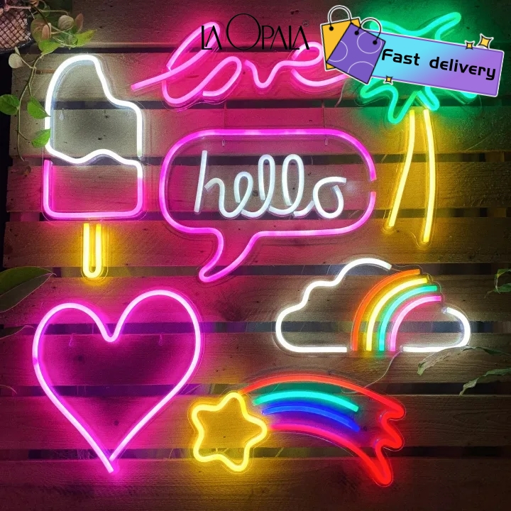 valentine's day gift 20 colors&shapes led usb powered neon light ...