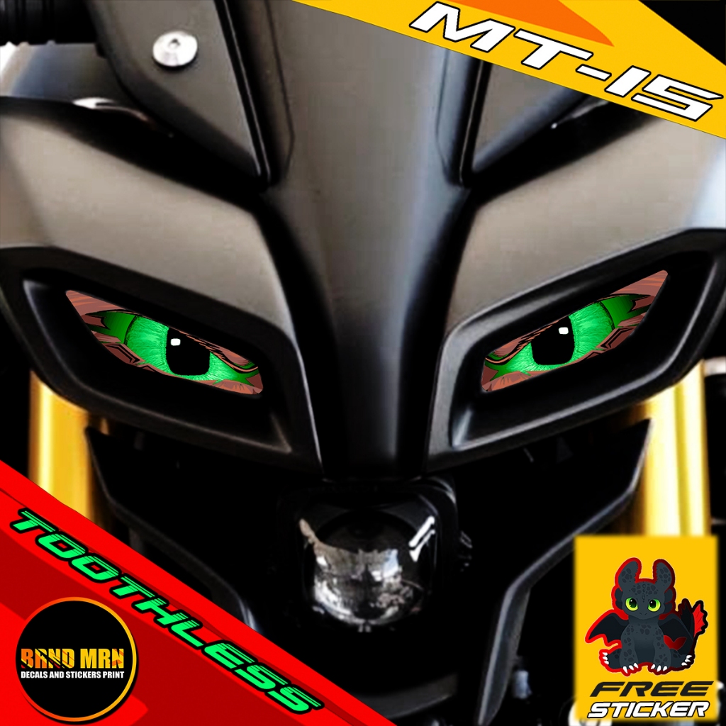 YAMAHA MT-15 TOOTHLESS EYE DECAL CLEAR STICKER TINT PROTECTOR | Shopee ...