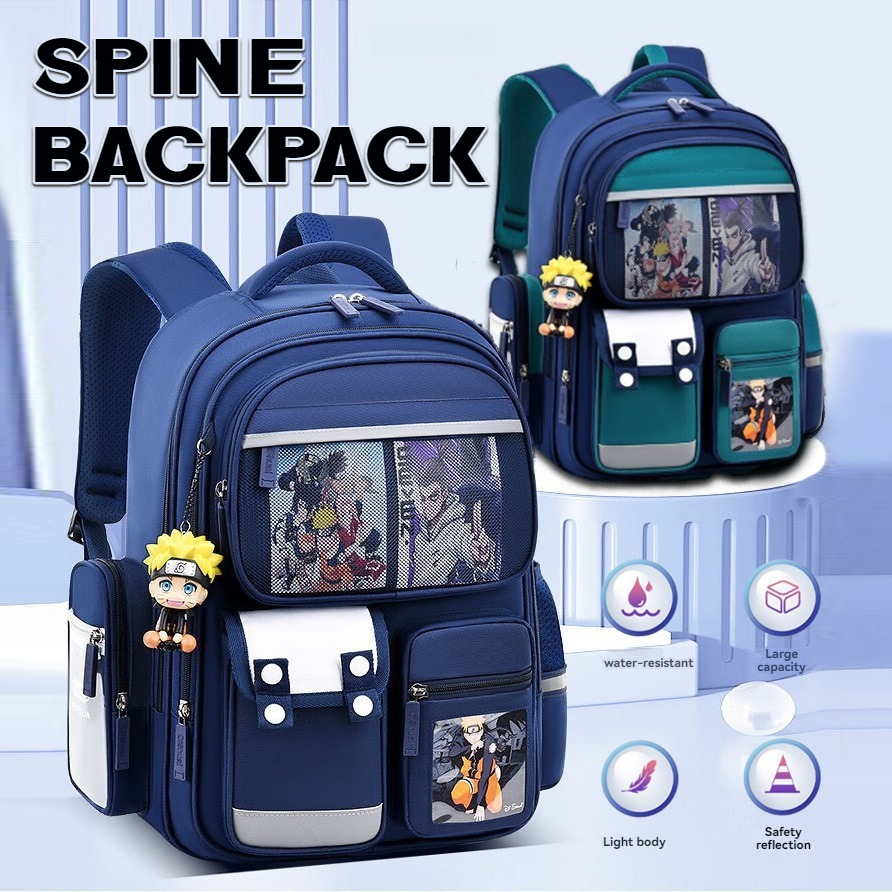 Grades 1-6 Student Backpack Waterproof Protection Spinal High-capacity ...
