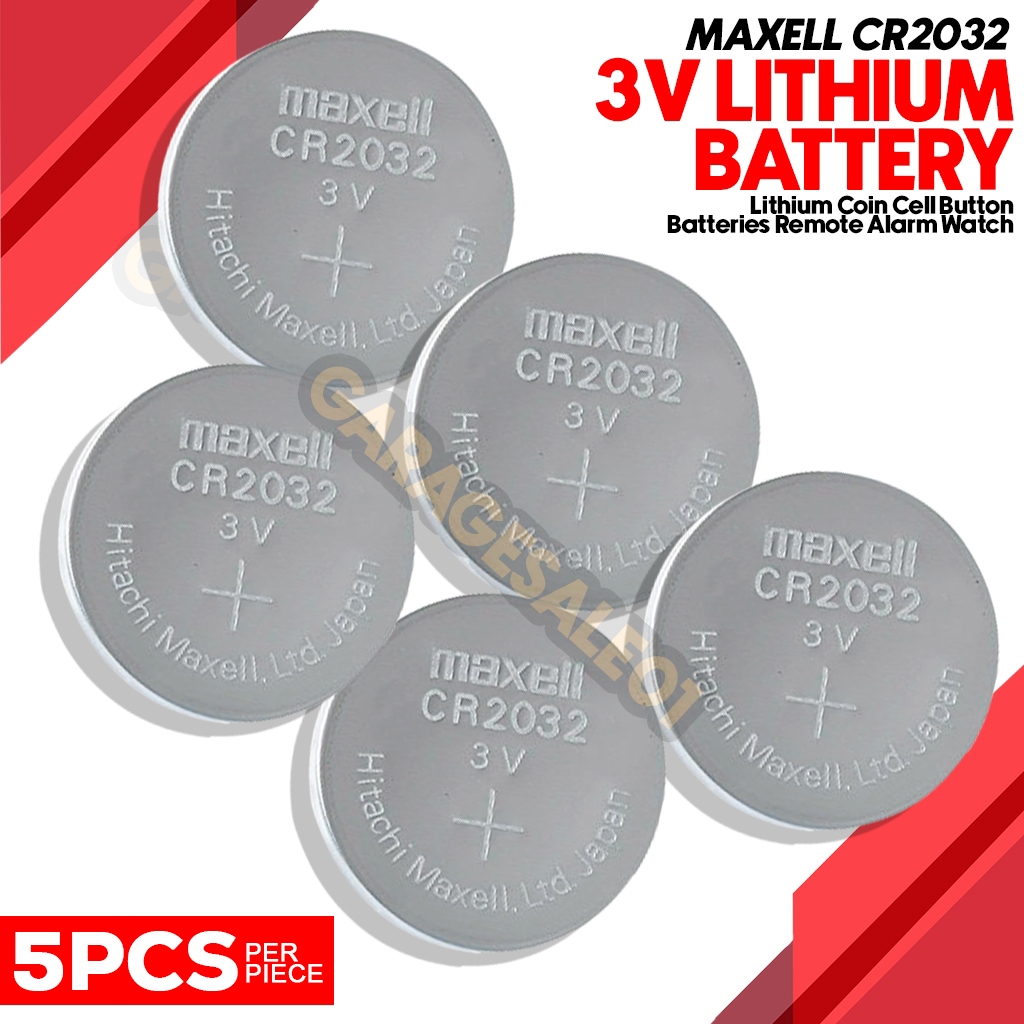 5PCS Maxell CR2032 Lithium Coin Cell Battery Maxell 2032 | Shopee Philippines