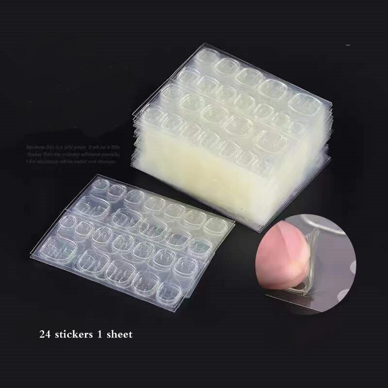 【24pcs】Perfect Partner for False Nail-Nail Glue Jelly Gel Sticker for ...