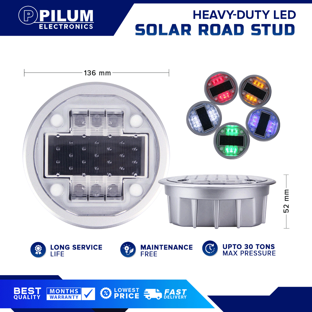 PILUM LED Solar Road Studs / Recessed / Road Stud / Pavement Marker ...