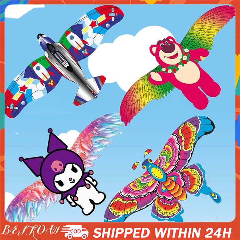 Cartoon Kite with Handle Line Curved Children's Kite Flying Toy Easy ...