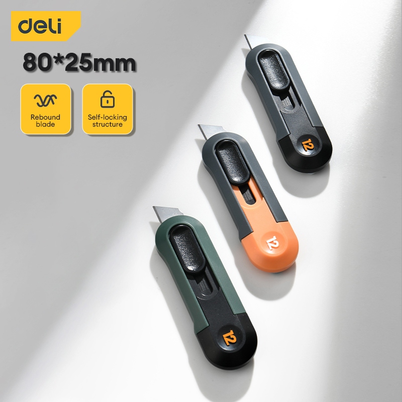 Deli Tool 12mm Art Pen Knife Paper Cutter Telescopic Knife HT4007L | Shopee Philippines