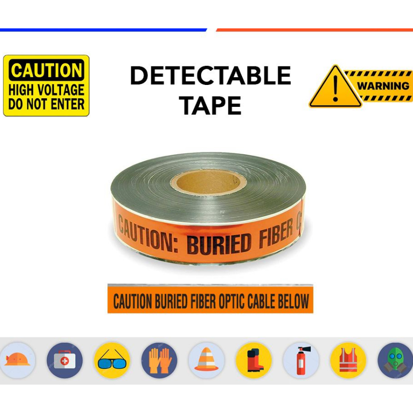 Detectable Warning Tape Caution Buried Fiber Optic Line | Shopee Philippines