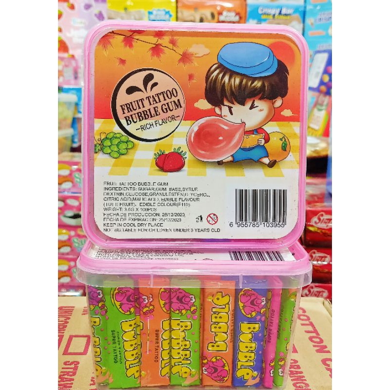 FRUIT TATTOO BUBBLEGUM | 100 PIECES | Shopee Philippines