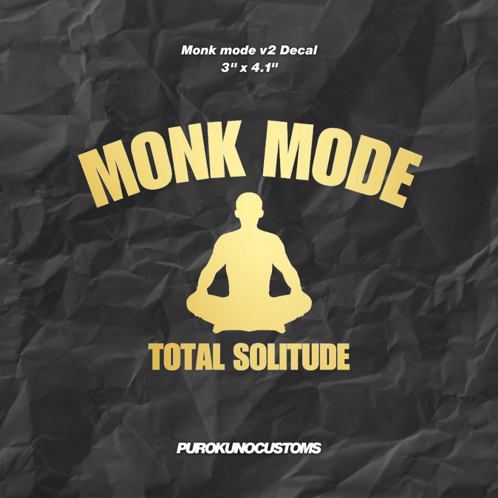 MONK MODE VERSION 2 Car & Motorcycle vinyl sticker decals / Machine-cut ...