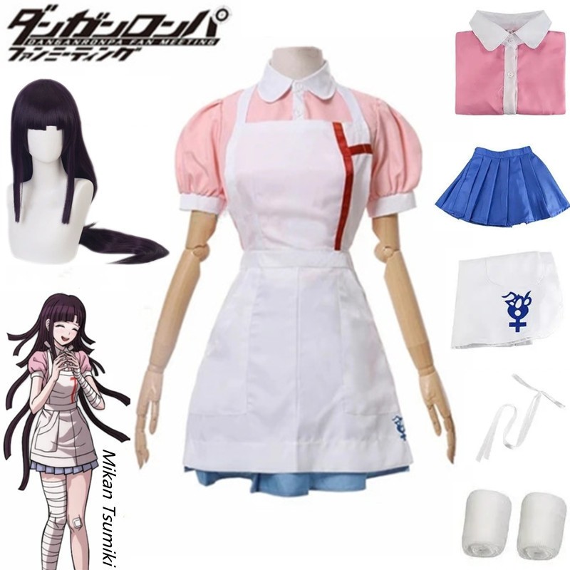 Anime Danganronpa 2 Mikan Tsumiki Cosplay Costume Despair Ultimate ...