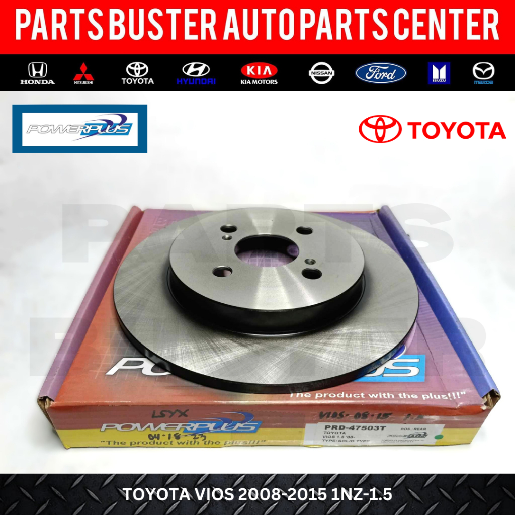 Rear Brake Disc Rotor for Toyota Vios 2008-2015 1NZ 1.5 (PRD-47503 ...