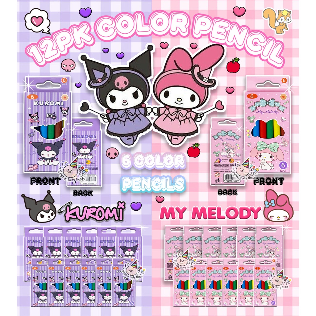 Color Pencil GIveaway Items Sanrio Kuromi My Melody Hello Kitty ...