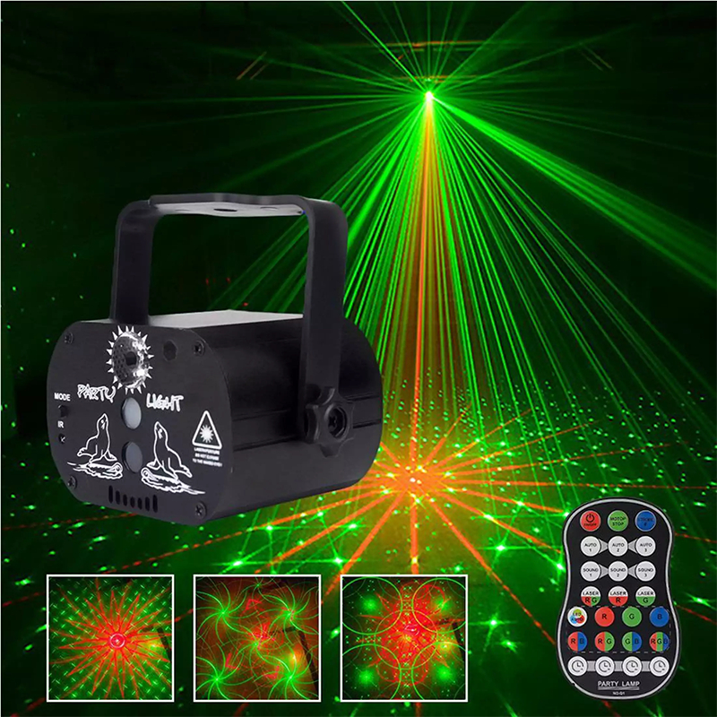 Mini Red & Green Laser Light DJ Disco Stage Party Lights Sound ...