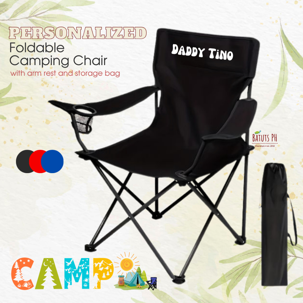 BatutsPh - Personalized Camping Chair Outdoor Foldable Chair with Arm ...
