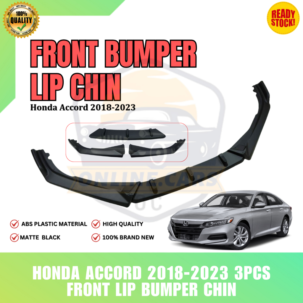 OC - HONDA ACCORD 3PCS Front Lip Chin Bumper Body Kits Splitter 2018 ...
