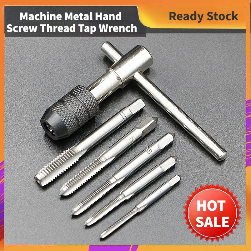 6/10pcs T-type Machine Screw Thread Tap Wrench M3/M4/M5/M6/M8 Tap Set ...