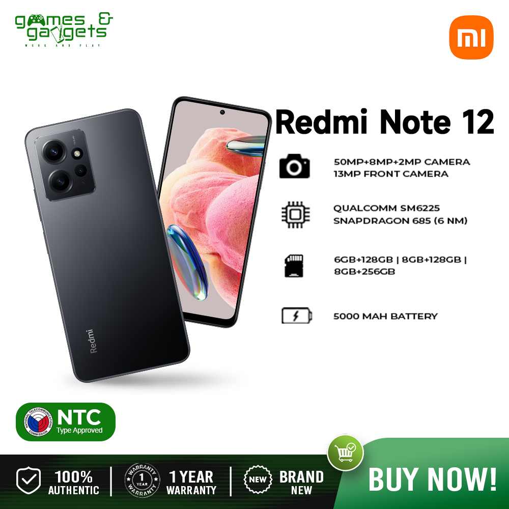 Xiaomi Redmi Note 12 6Gb+128Gb | 8Gb+128Gb | 8Gb+256Gb | Shopee Philippines