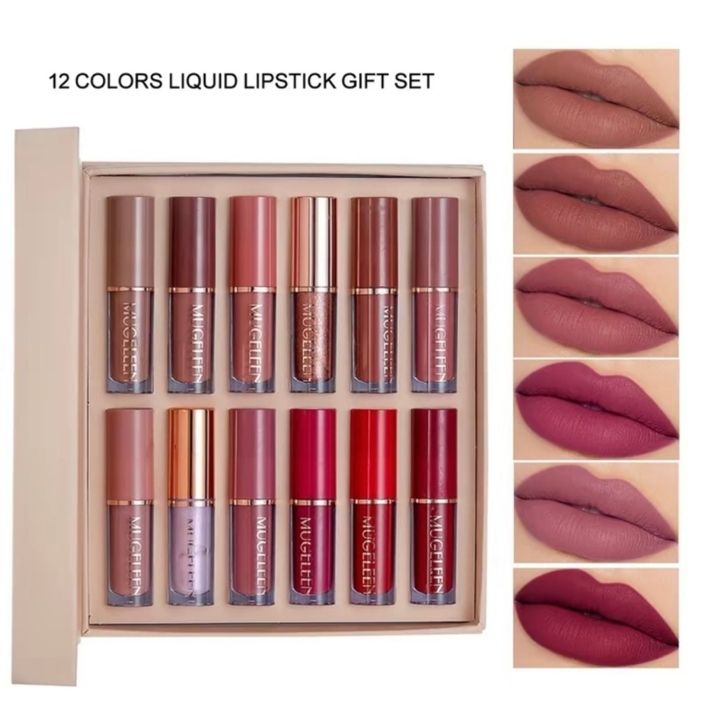 12 PCS Lip Stick Set LONG LASTING Matte Glossy Lip Care Lip Set 12 ...