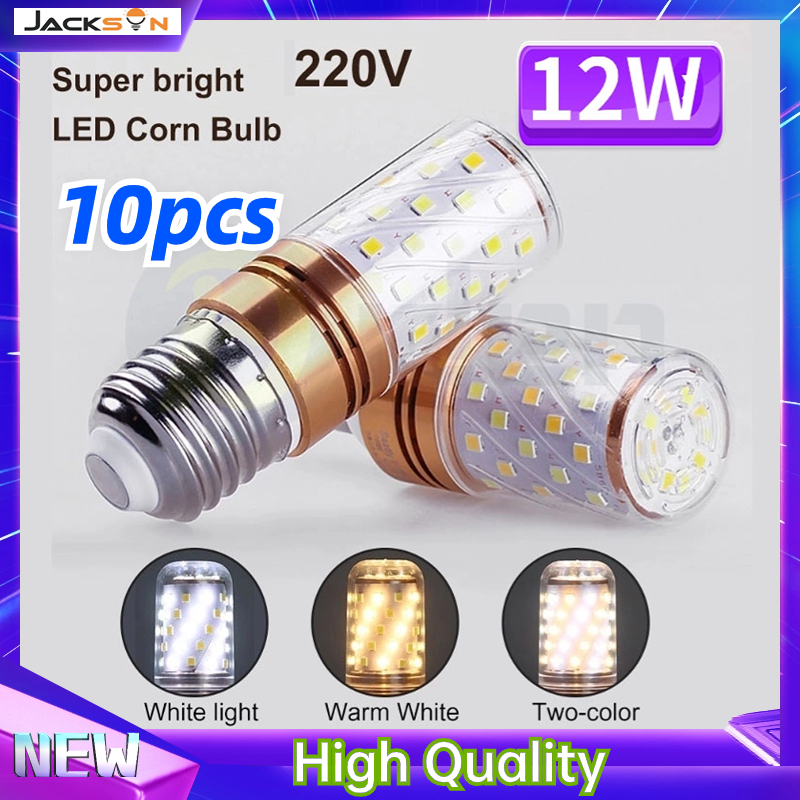 【10PCS】 12W LED Bulb Tri-color E27/E14 Corn Bulb Changing Light Bulb ...