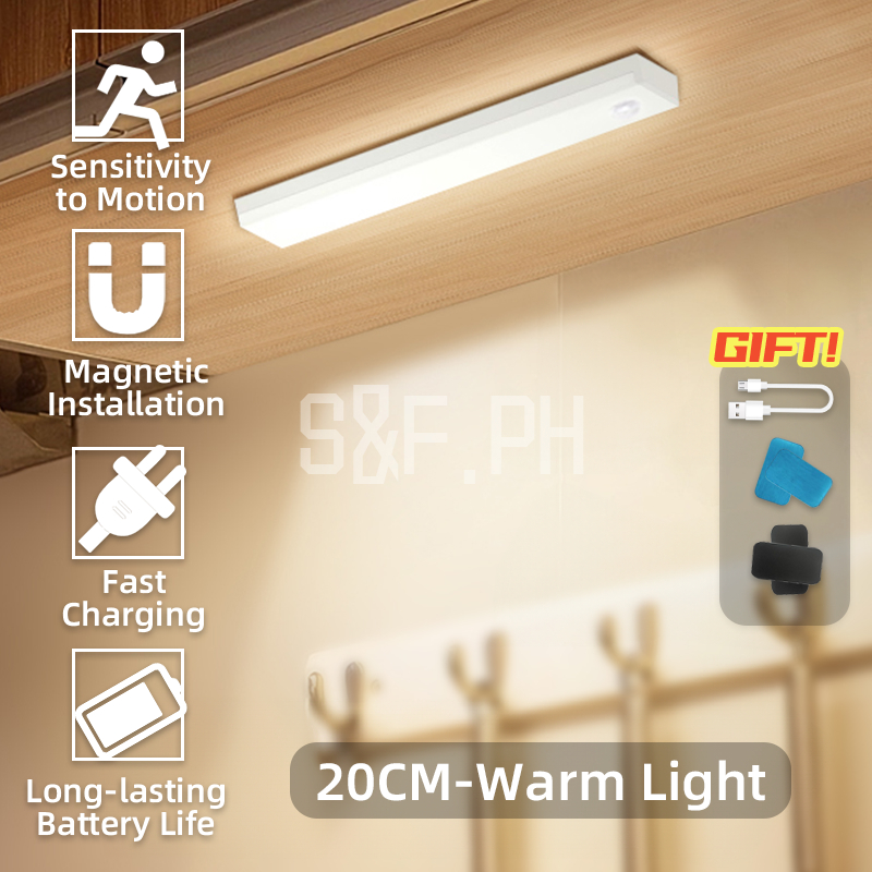 S&F Motion Sensor Light Rechargeable LED Closet Light Magnetic Night ...