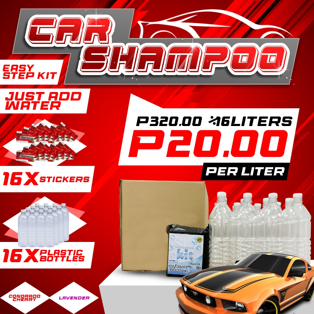 Car Shampoo DIY Kit Easy Steps 16L Negosyo Starter Pack | Just Add ...
