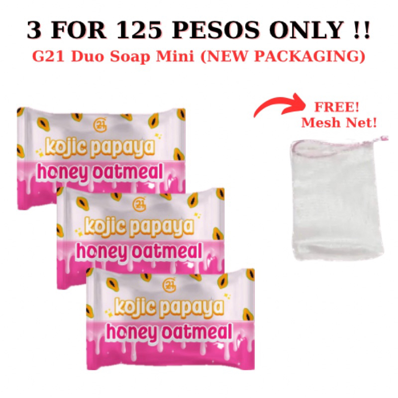 G21 DUO SOAP 60G MINI 3 FOR 150 With Free Mesh Net | Shopee Philippines