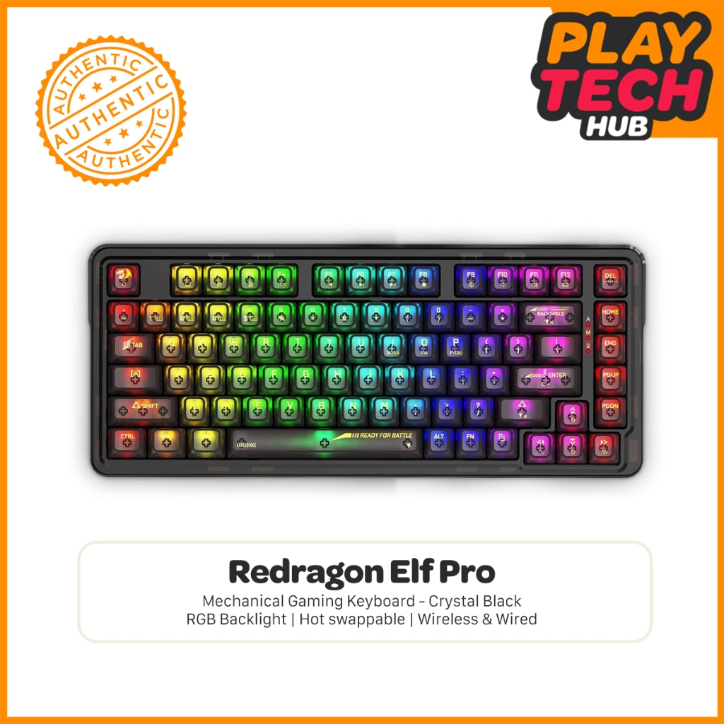 Redragon Elf Pro K649CTB RGB Wireless Mechanical Gaming Keyboard ...