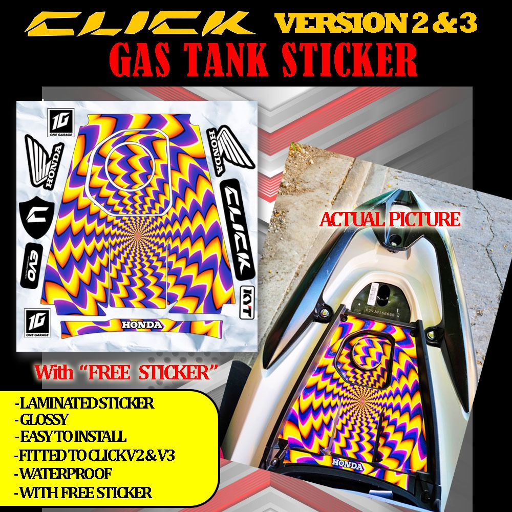 HONDA CLICK GAS TANK STICKER / CLICK GAS TANK STICKER / CLICK ...