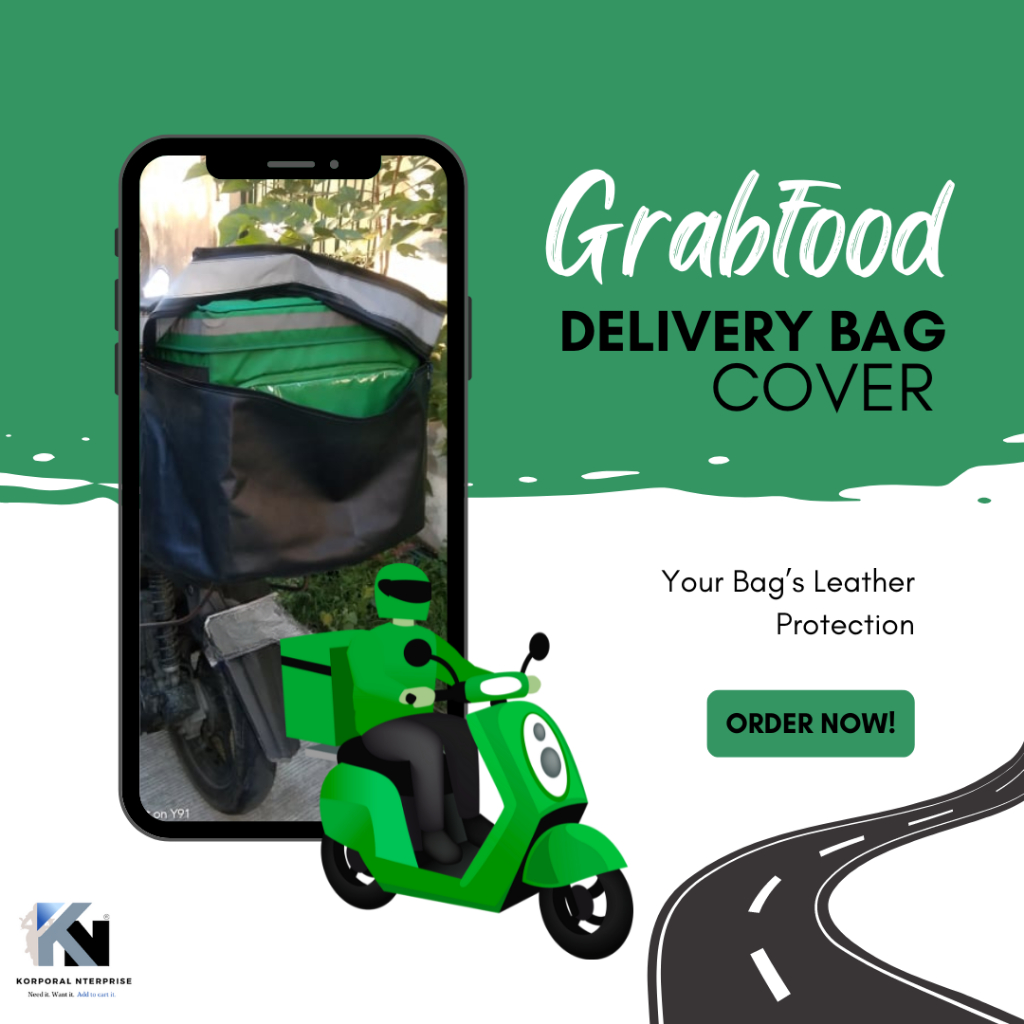 GRAB FOOD DELIVERY BAG LEATHER COVER WATER REPELLANT RAIN RESISTANCE ...