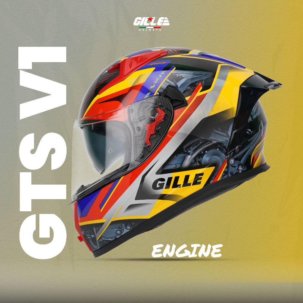Gille Helmet 135 GTS V1 ENGINE Motorcycle Helmet Full Face Dual Visor ...