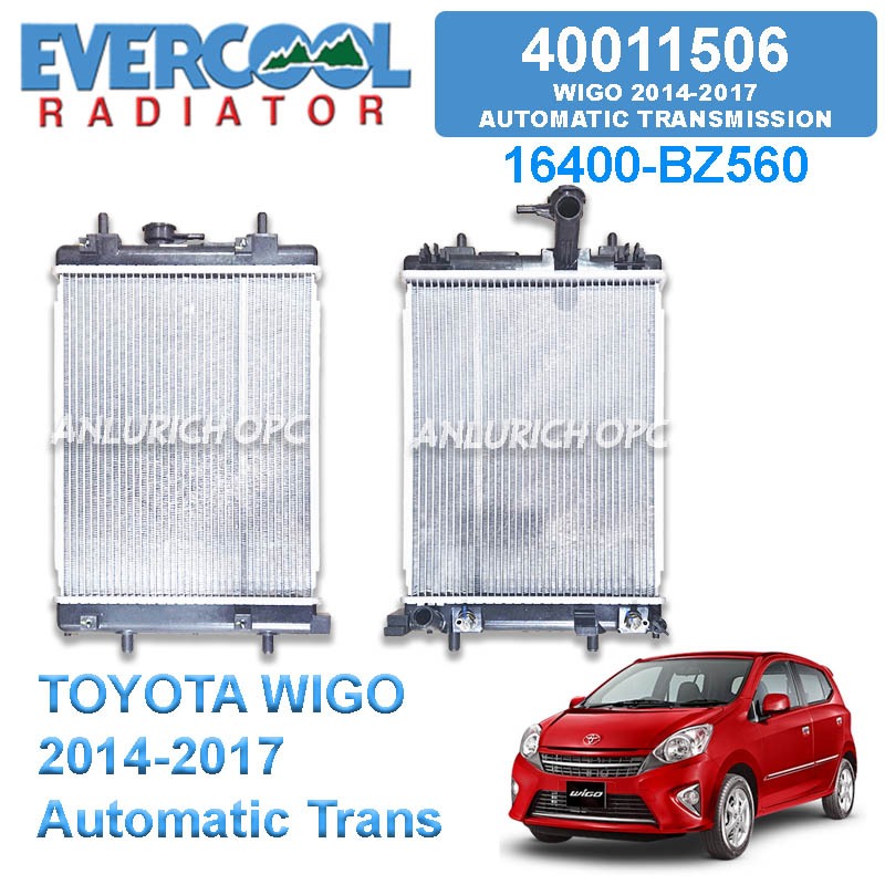RADIATOR FOR TOYOTA WIGO AUTOMATIC TRANSMISSION 2014-2017 EVERCOOL ...