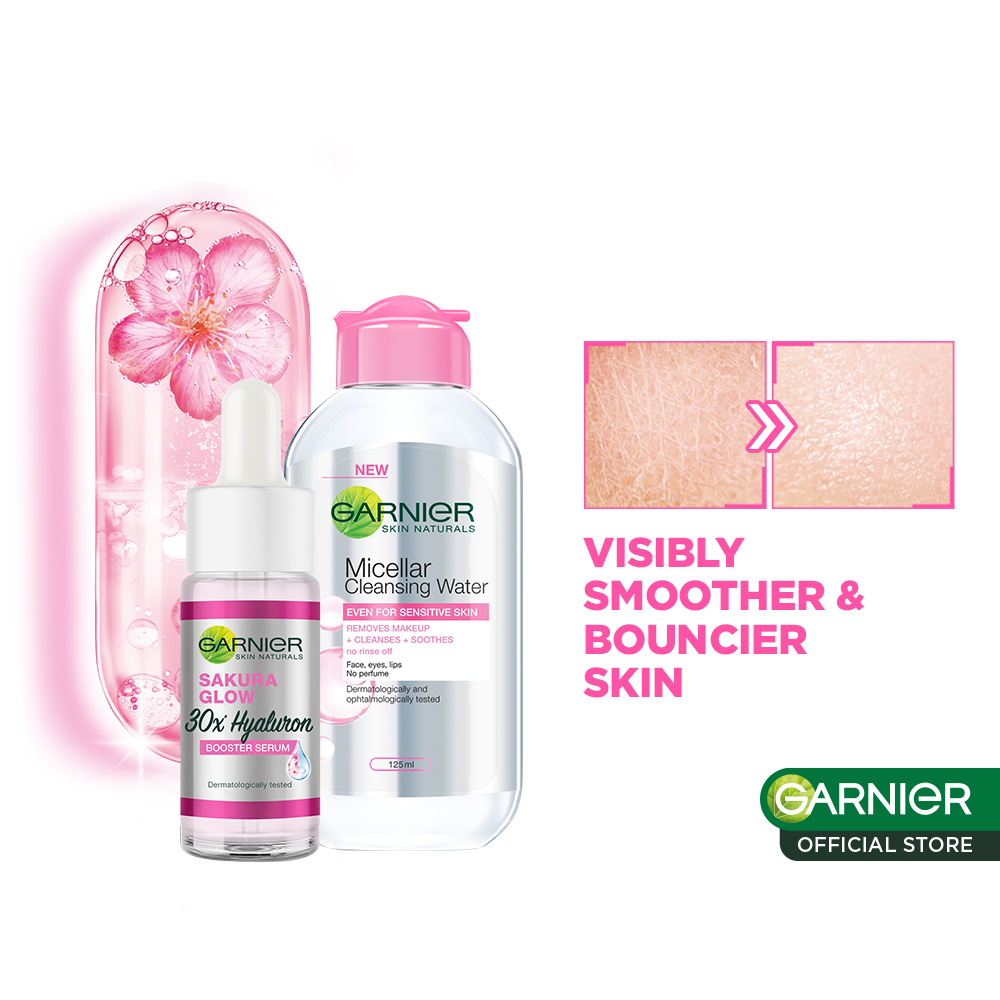 Garnier 10x Ceramide Sakura Glow Starter Duo: Ceramide Serum (15ml ...