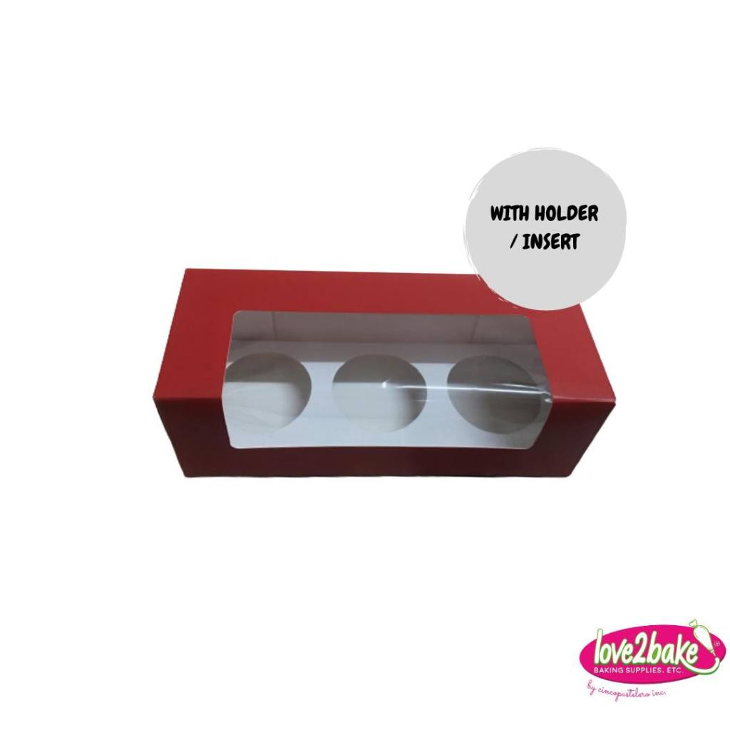 [With Holder/Insert] RM Boxes 3½" x 9" x 3" 3oz Cupcake 3s Pre-Formed ...