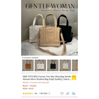 MINI BOX TYPE SLING BAG Canvas Two Way Sling Bag Micro Trendy Student ...