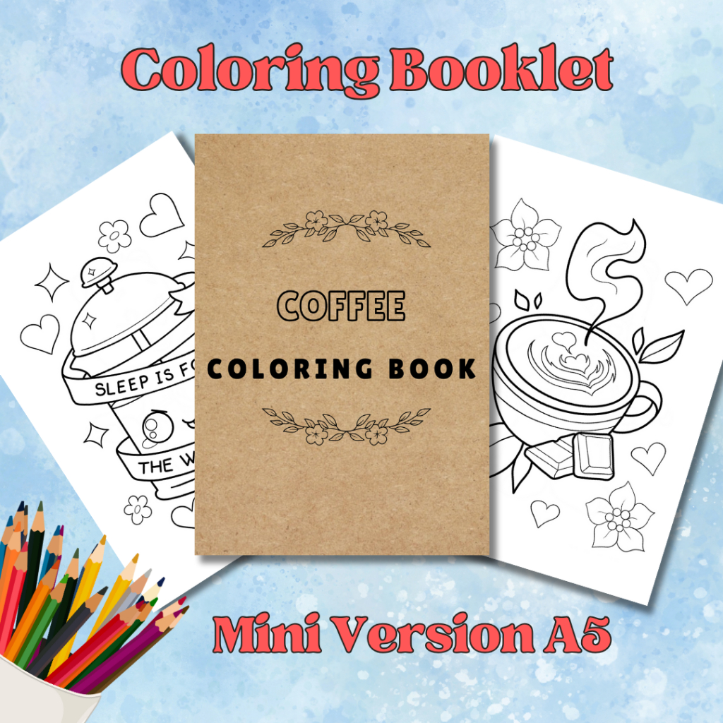Coffee Adult Coloring Book Mini Version Size A5 | Shopee Philippines