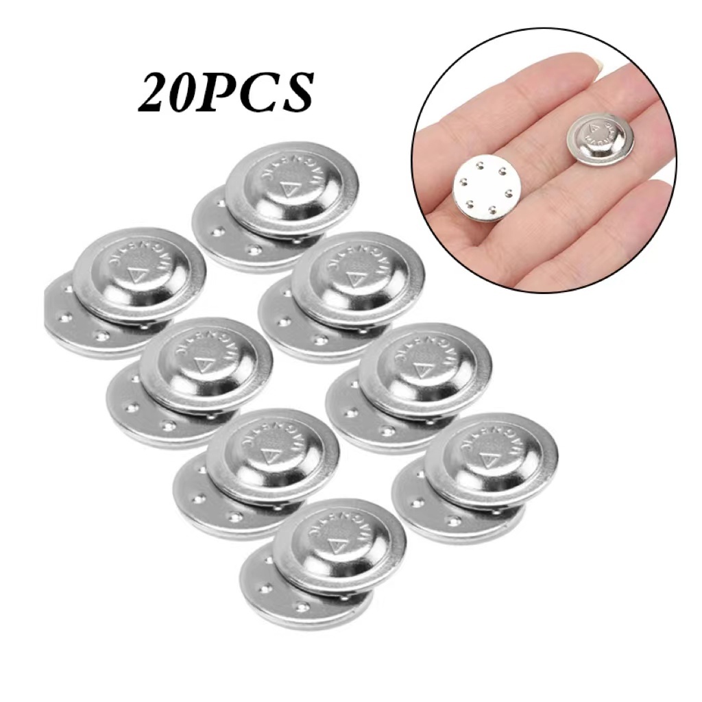 20PCS/SET Round Button Name Badge Magnets Clip DIY Chest Metal Snaps ...