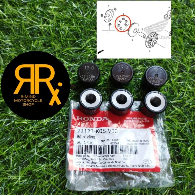 GENUINE ROLLER SET WEIGHT ( FLY BALL 19GRAMS ) PCX 160-ADV160-CLICK 160 ...