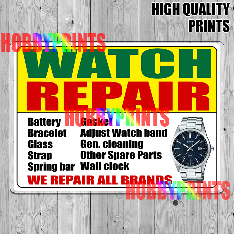 Laminated Signage Watch Repair Sign Signage Spare parts accessories ...