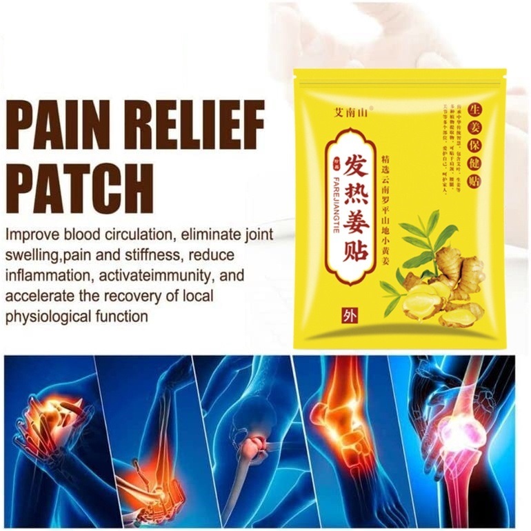 100PCS Herbal Ginger Pain Relief Hot Patch and Improve Sleep Pain ...