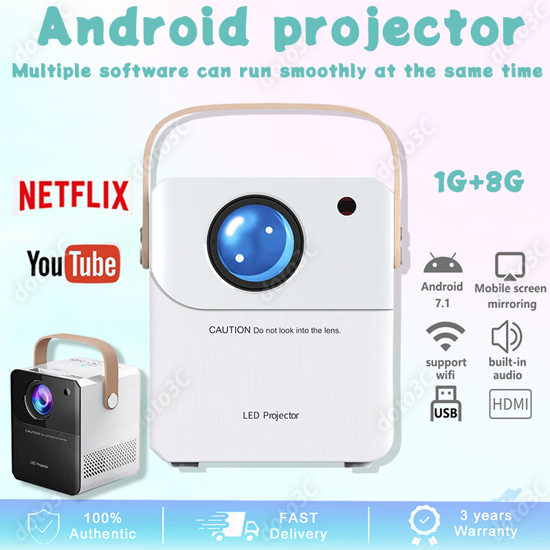 Projector Y8 Pro Portable Mini 4K HD 1080P Projector WiFi Bluetooth ...