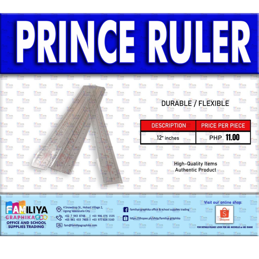 PRINCE-RULER-12inches | Shopee Philippines